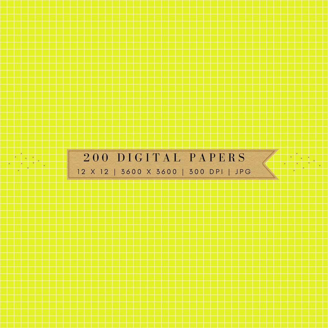 Digital Paper Pack | Yellow Grid Pattern | Squares | Commercial Use ...
