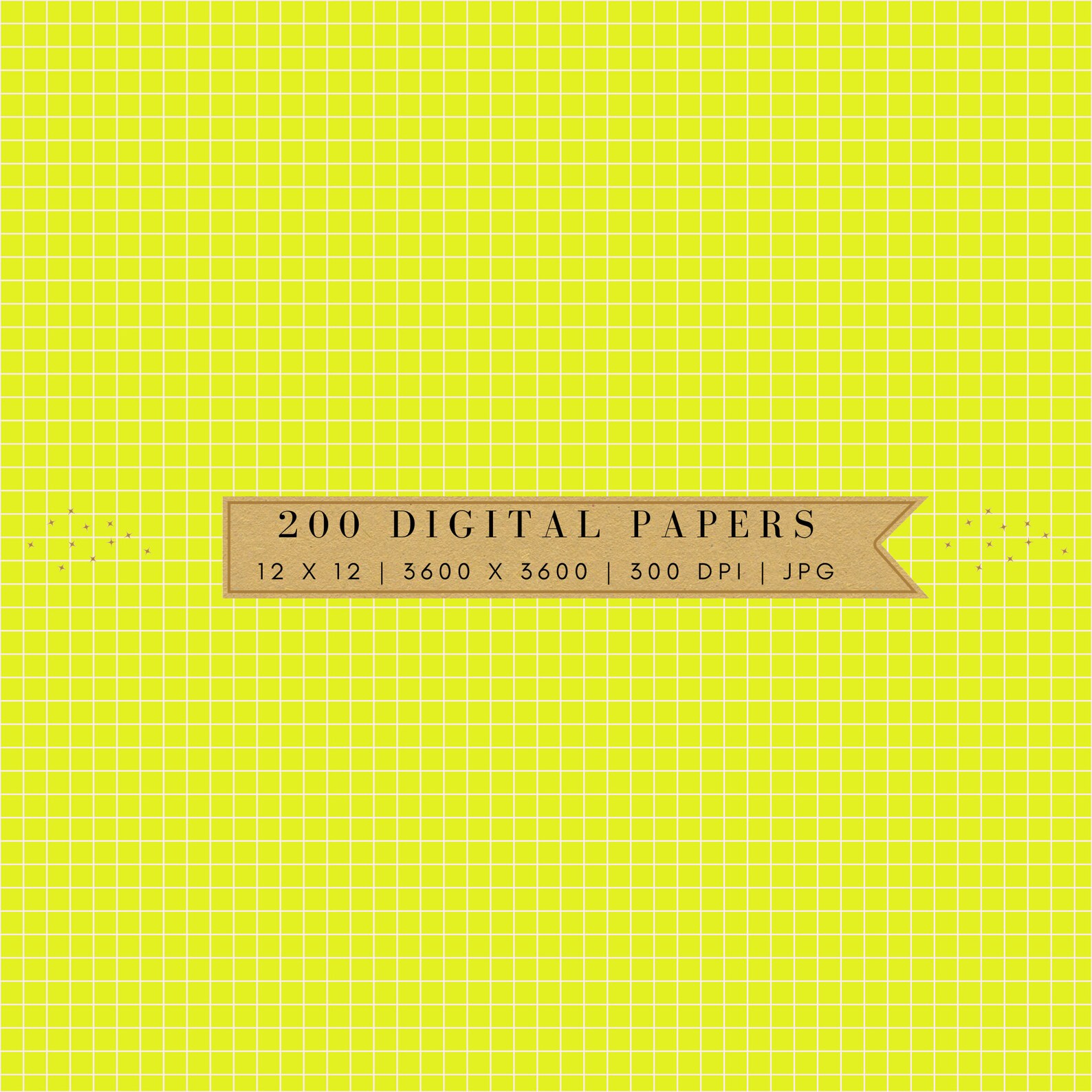 Digital Paper Pack | Yellow Grid Pattern | Squares | Commercial Use ...