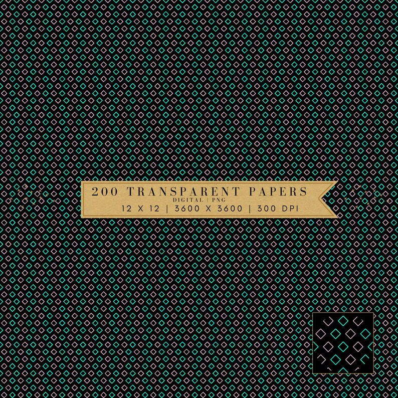 Transparent Digital Paper Pack | Grid Pattern, Diamond Shapes ...