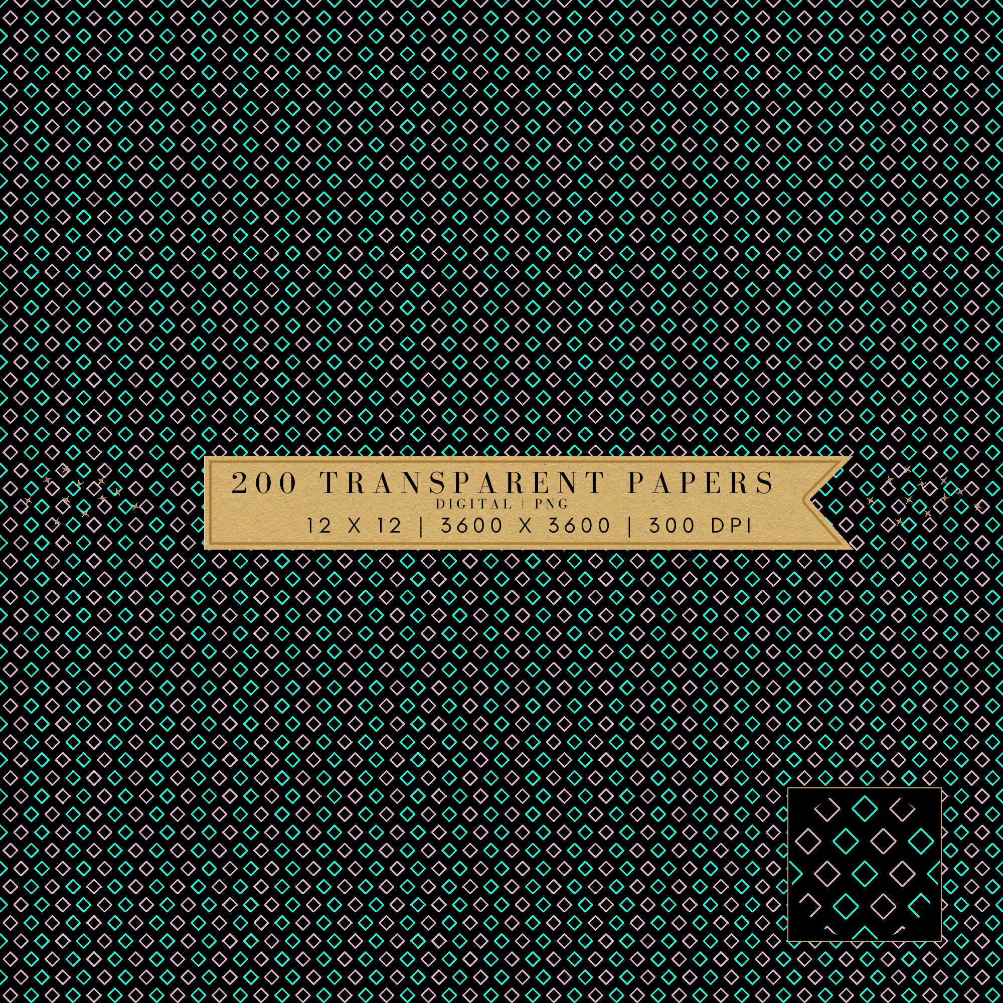 Transparent Digital Paper Pack | Grid Pattern, Diamond Shapes ...