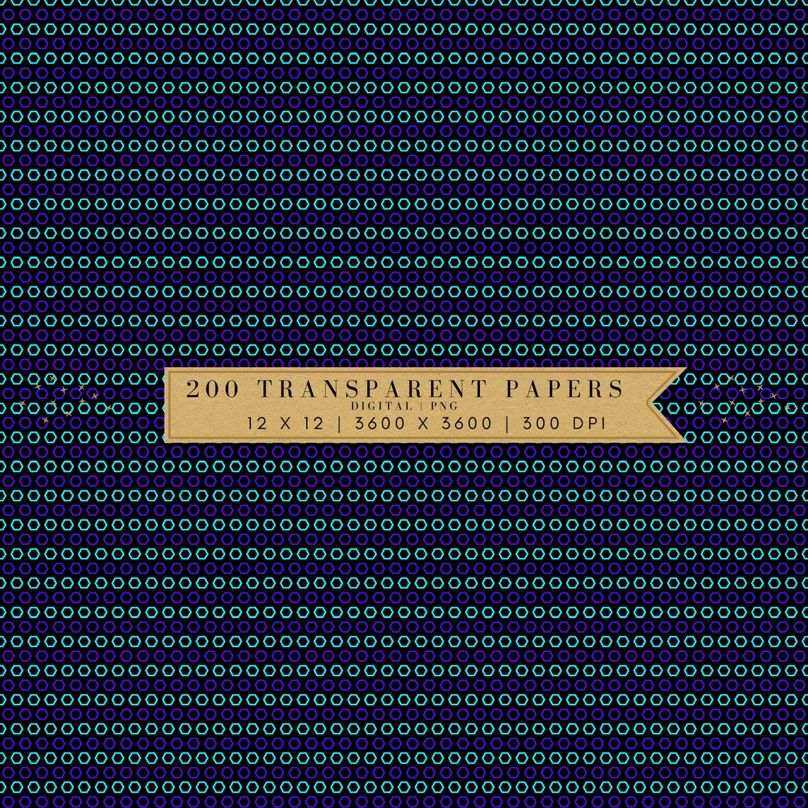 Transparent Digital Paper Pack | Alternating Color Honeycomb Pattern ...