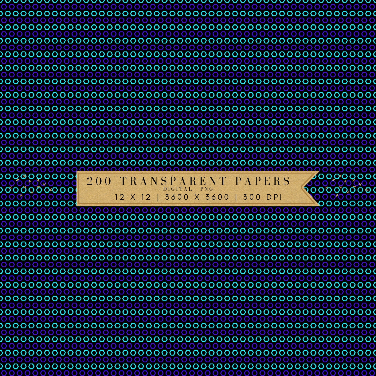 Transparent Digital Paper Pack | Alternating Color Honeycomb Pattern ...