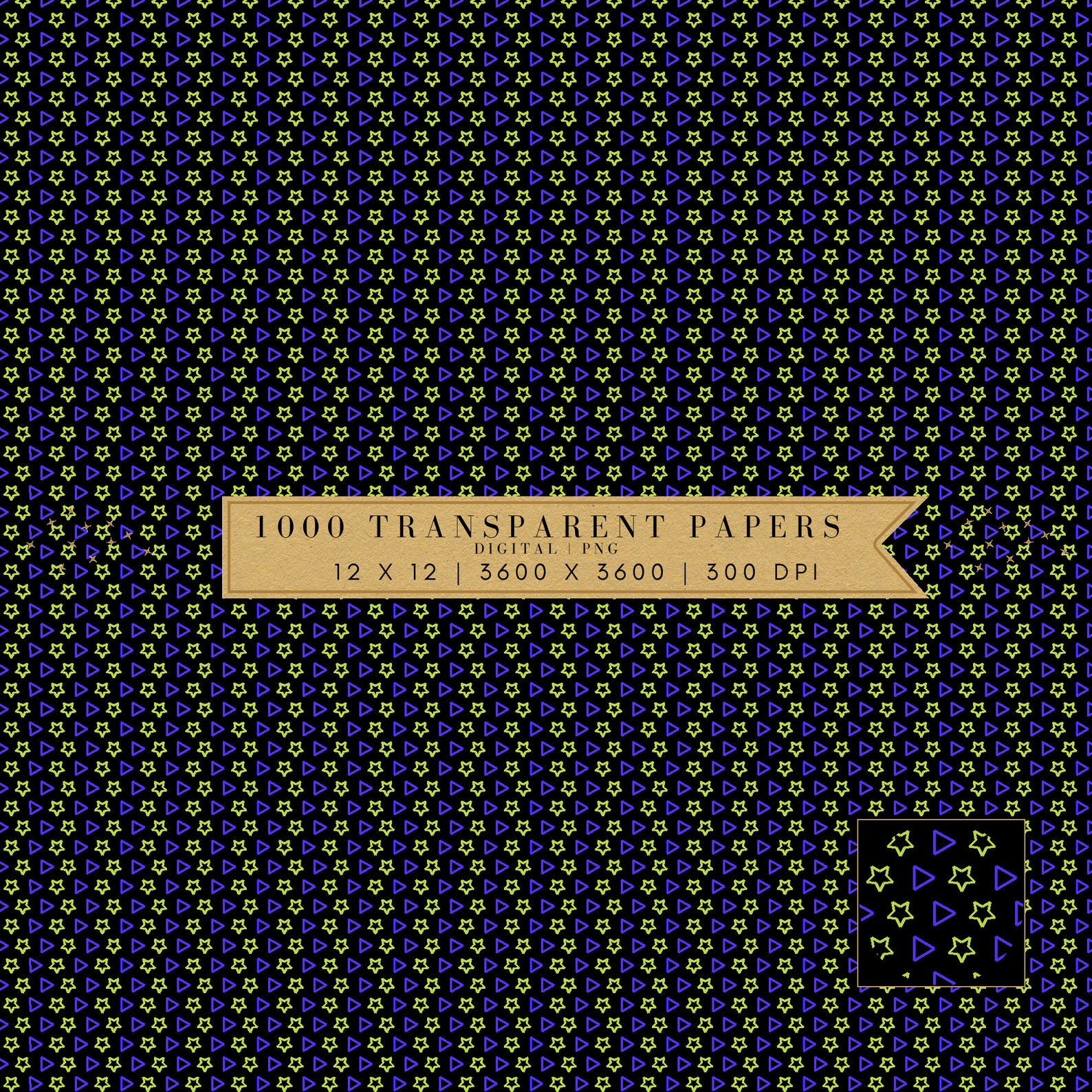 Transparent Digital Paper Pack of 1000 | Overlay Pattern Stars ...