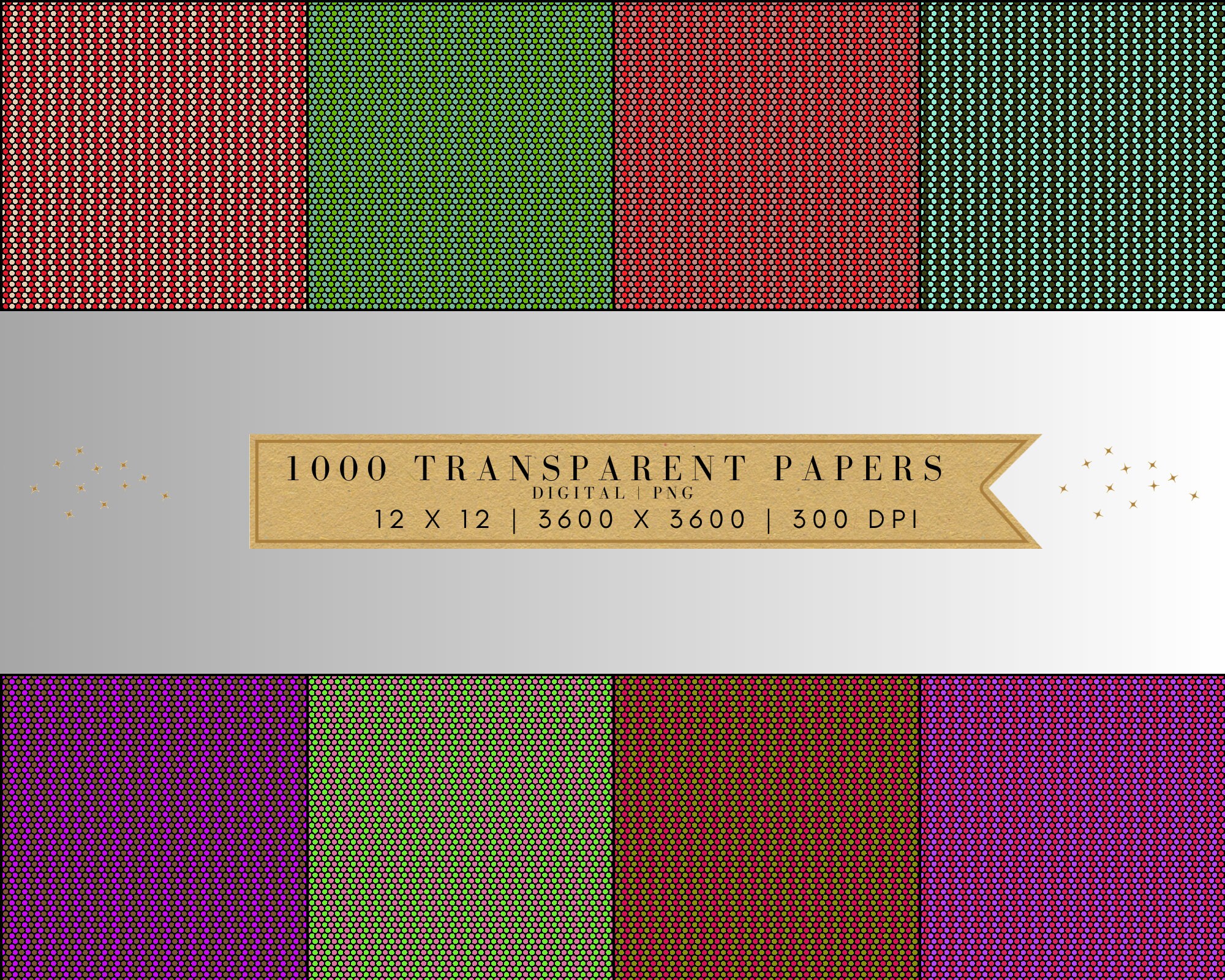 Transparent Digital Paper Pack of 1000 | PNG Overlay | Sublimation ...