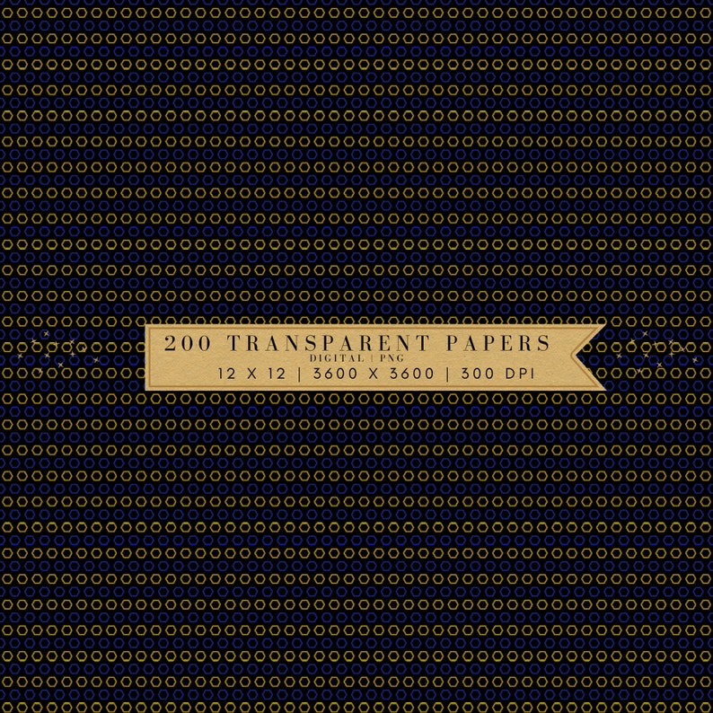 Transparent Digital Paper Pack | Alternating Color Honeycomb Pattern ...