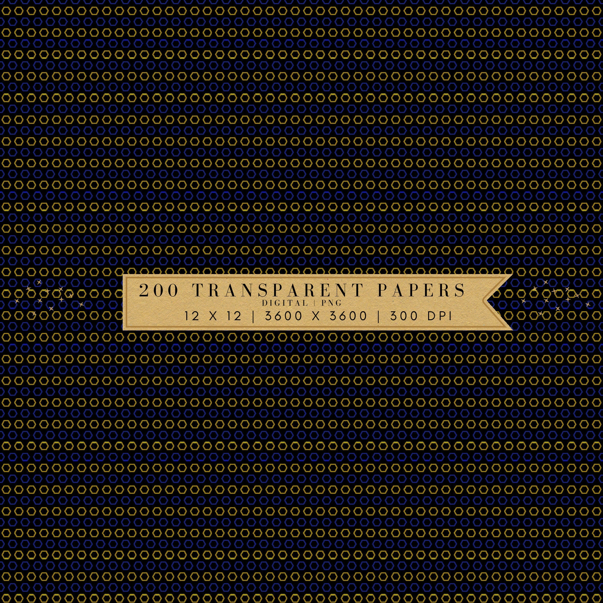 Transparent Digital Paper Pack | Alternating Color Honeycomb Pattern ...