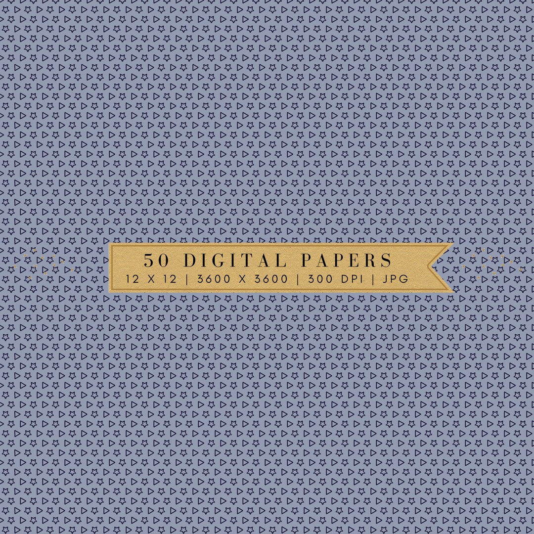 Digital Paper Pack | Blue Pattern, Interlocking Triangles, Dark Blue ...