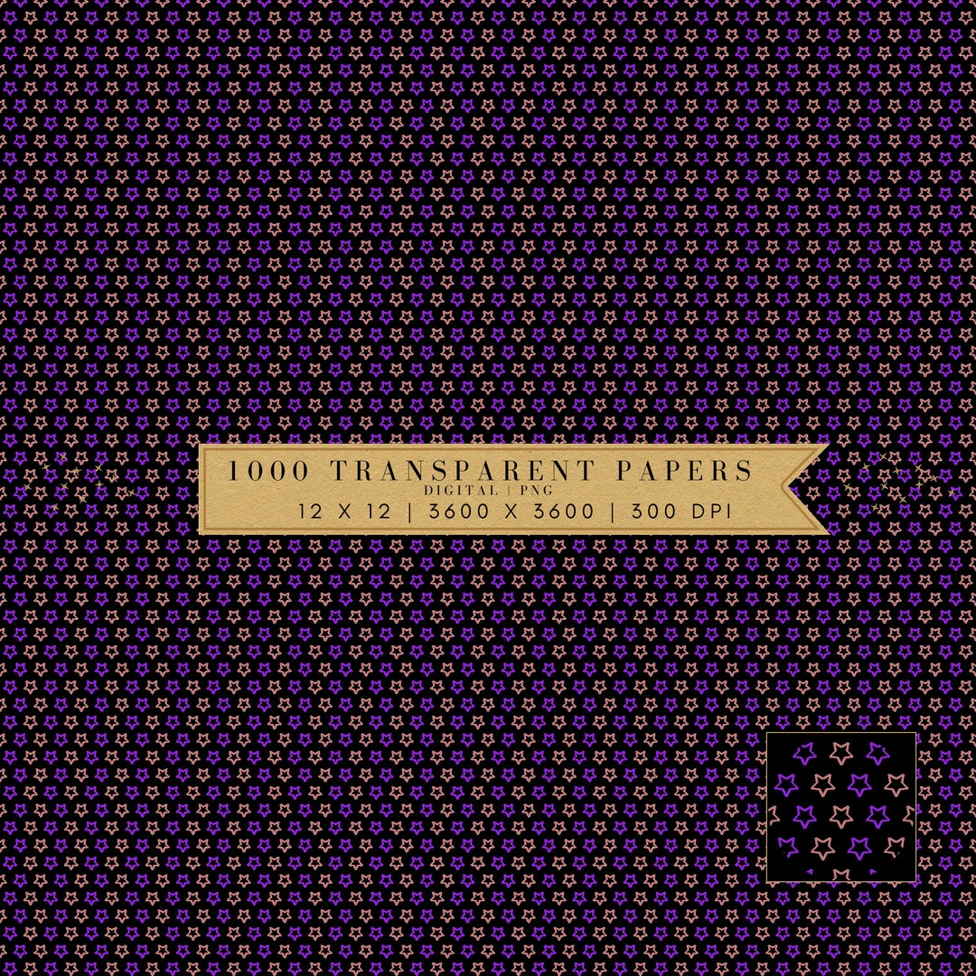 Transparent Digital Paper Pack of 1000 | Repeating Star Grid Pattern ...