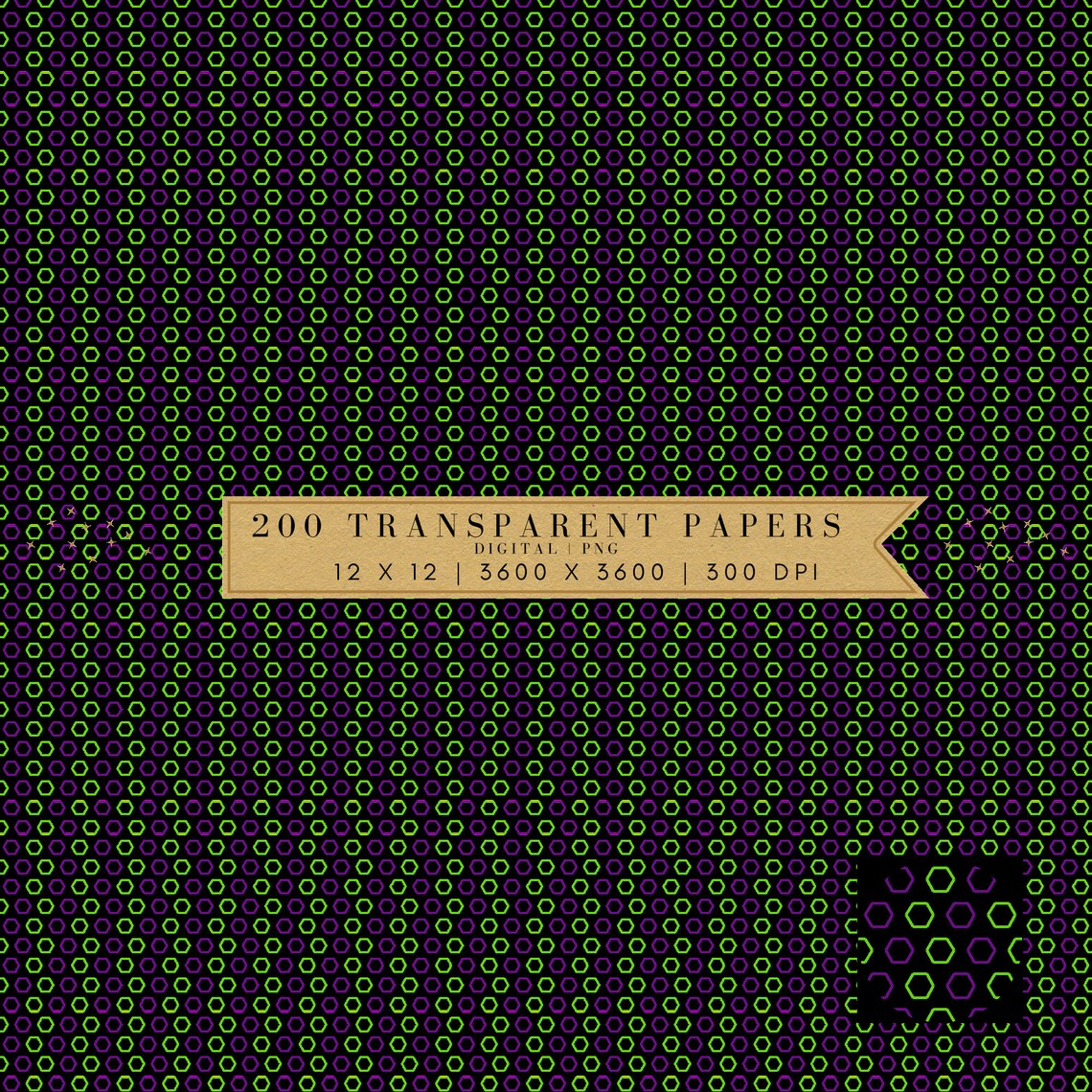 Transparent Digital Paper Pack | Hexagon Overlay | Seamless Design ...