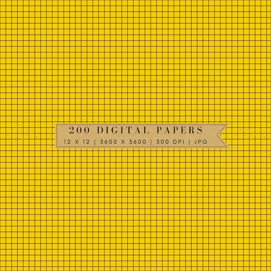 Digital Paper Pack | Commercial Use JPG | Yellow Grid Paper, Multi ...