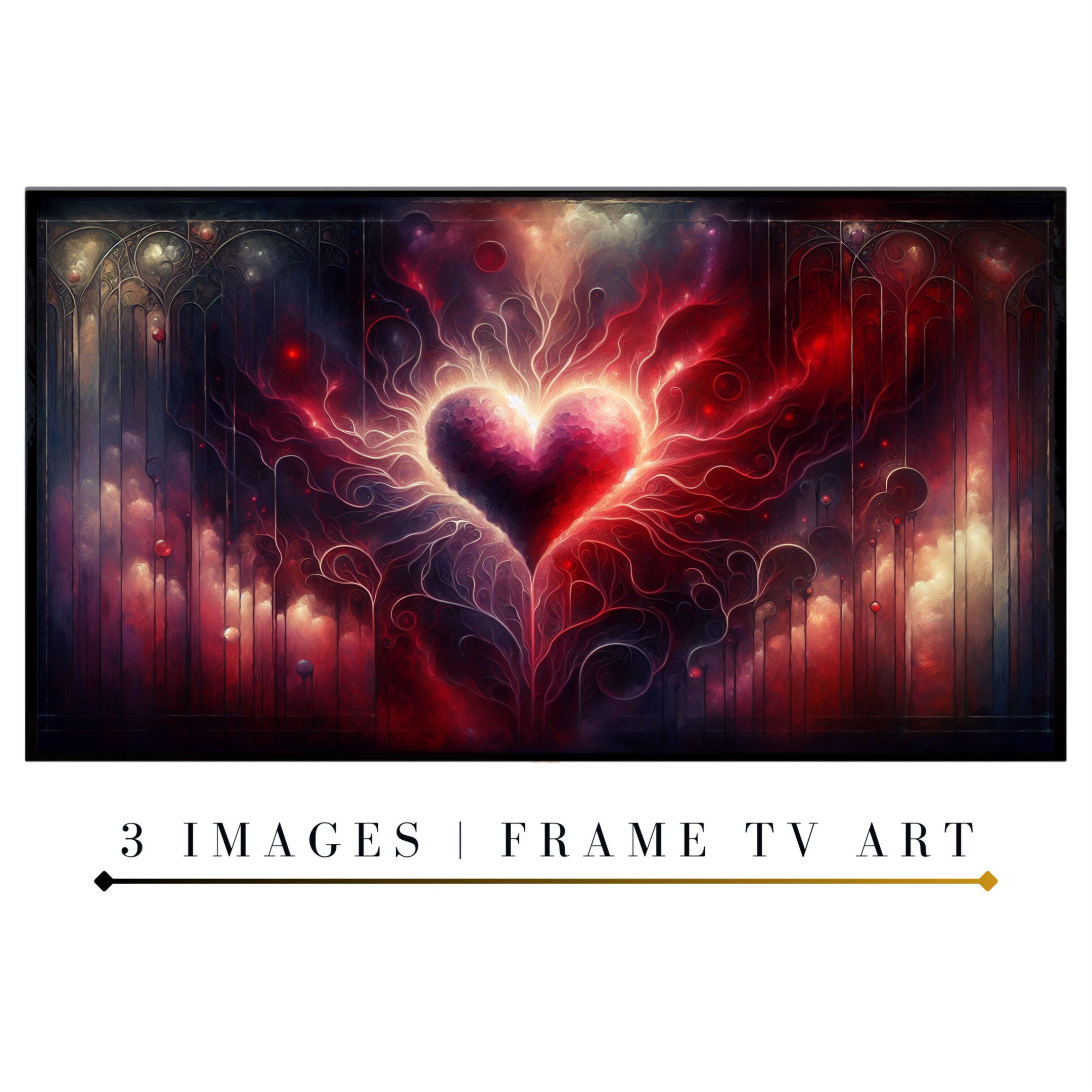 Abstract Heart Art | Romantic Painting | Swirling Energy Heart | Dark ...