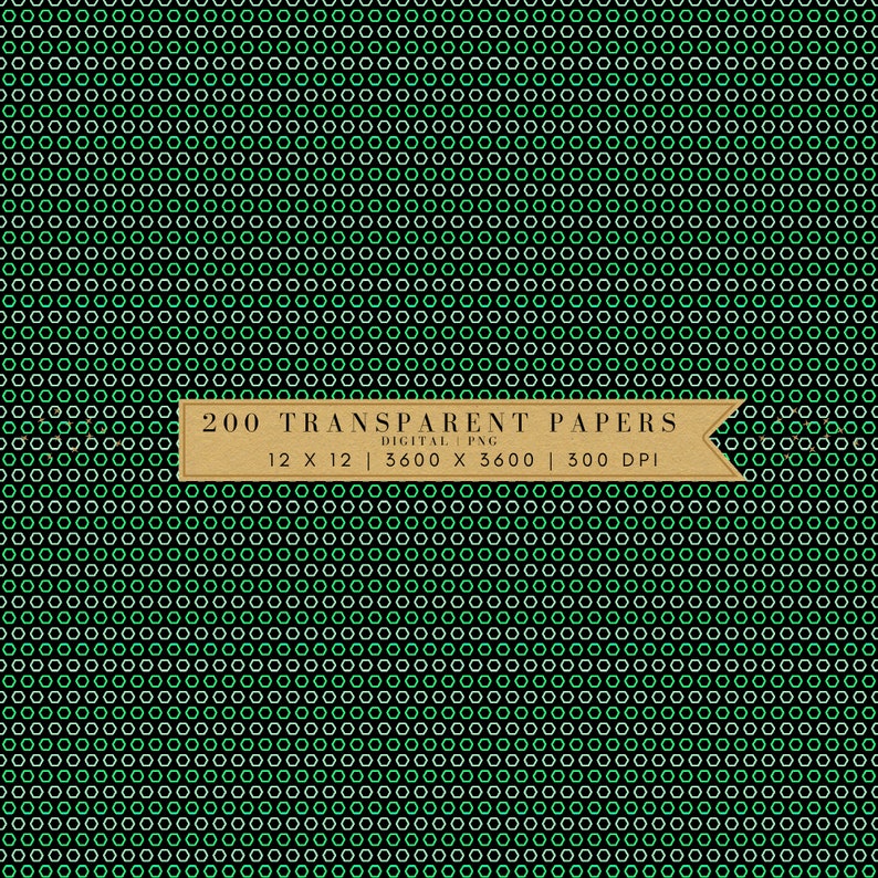 Transparent Digital Paper Pack | Alternating Color Honeycomb Pattern ...