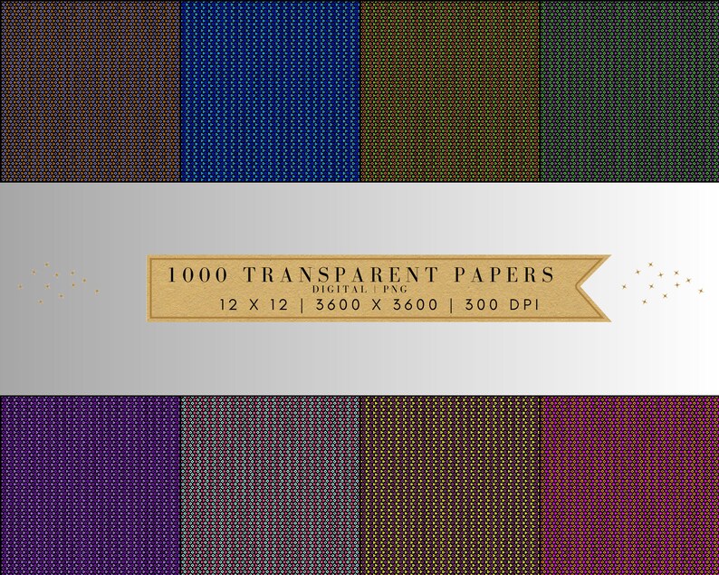 1000 Transparent Digital Papers | PNG Overlay | Triangles & Squares ...