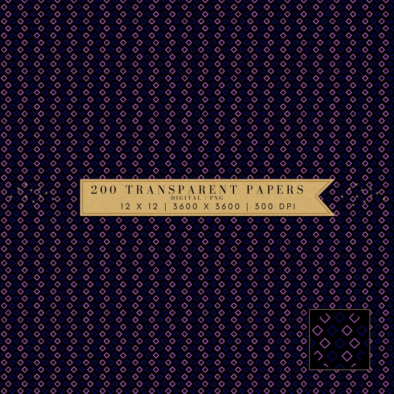 Transparent Digital Paper Pack | Grid Pattern, Diamond Shapes ...