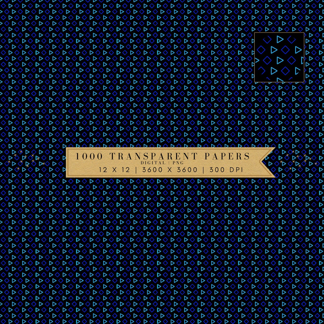 1000 Transparent Digital Papers | PNG Overlay | Triangles & Squares ...