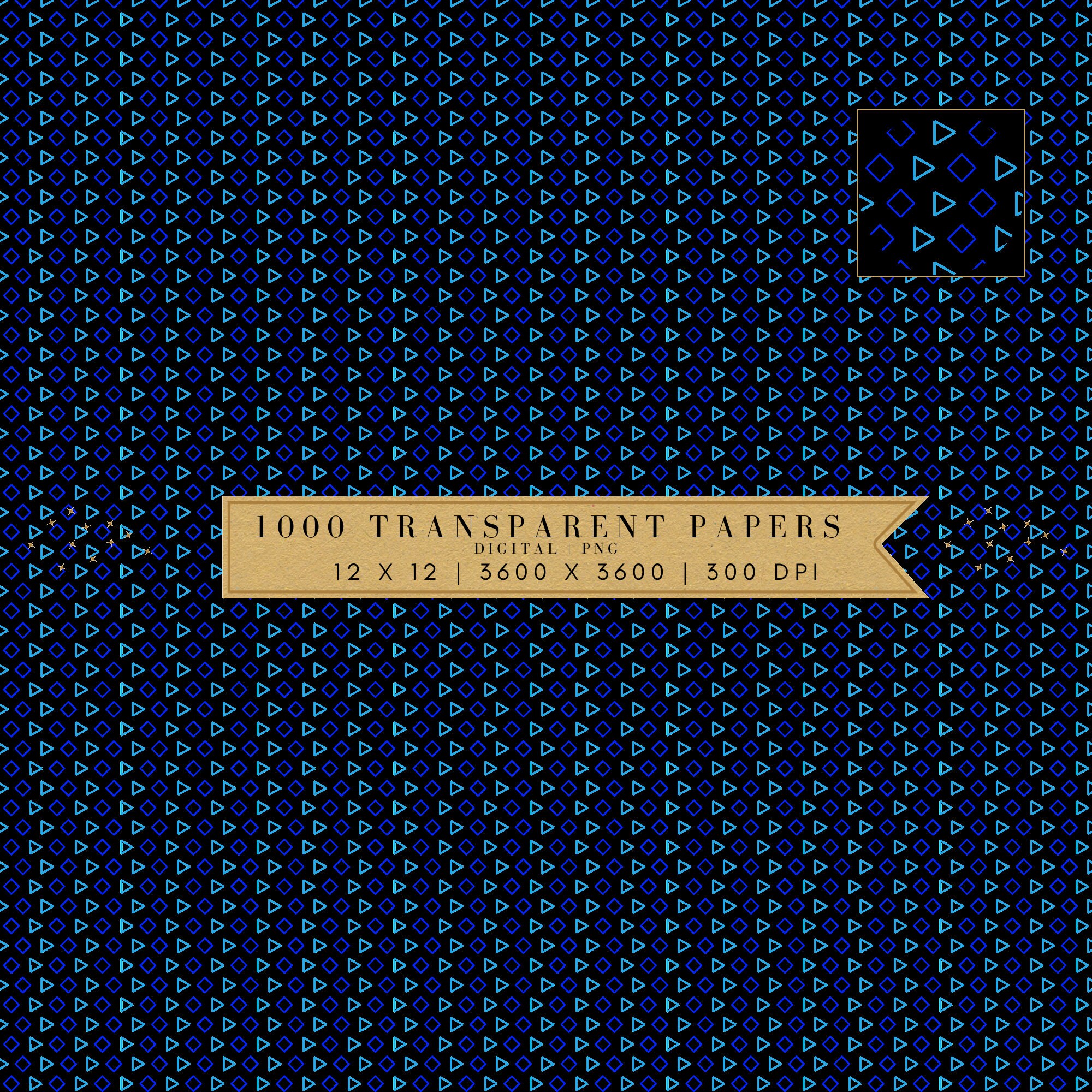 1000 Transparent Digital Papers | PNG Overlay | Triangles & Squares ...