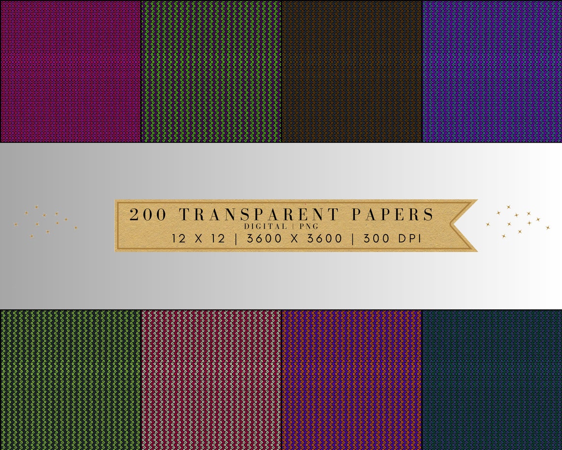 Transparent Digital Paper Pack | Hexagon Overlay | Seamless Design ...