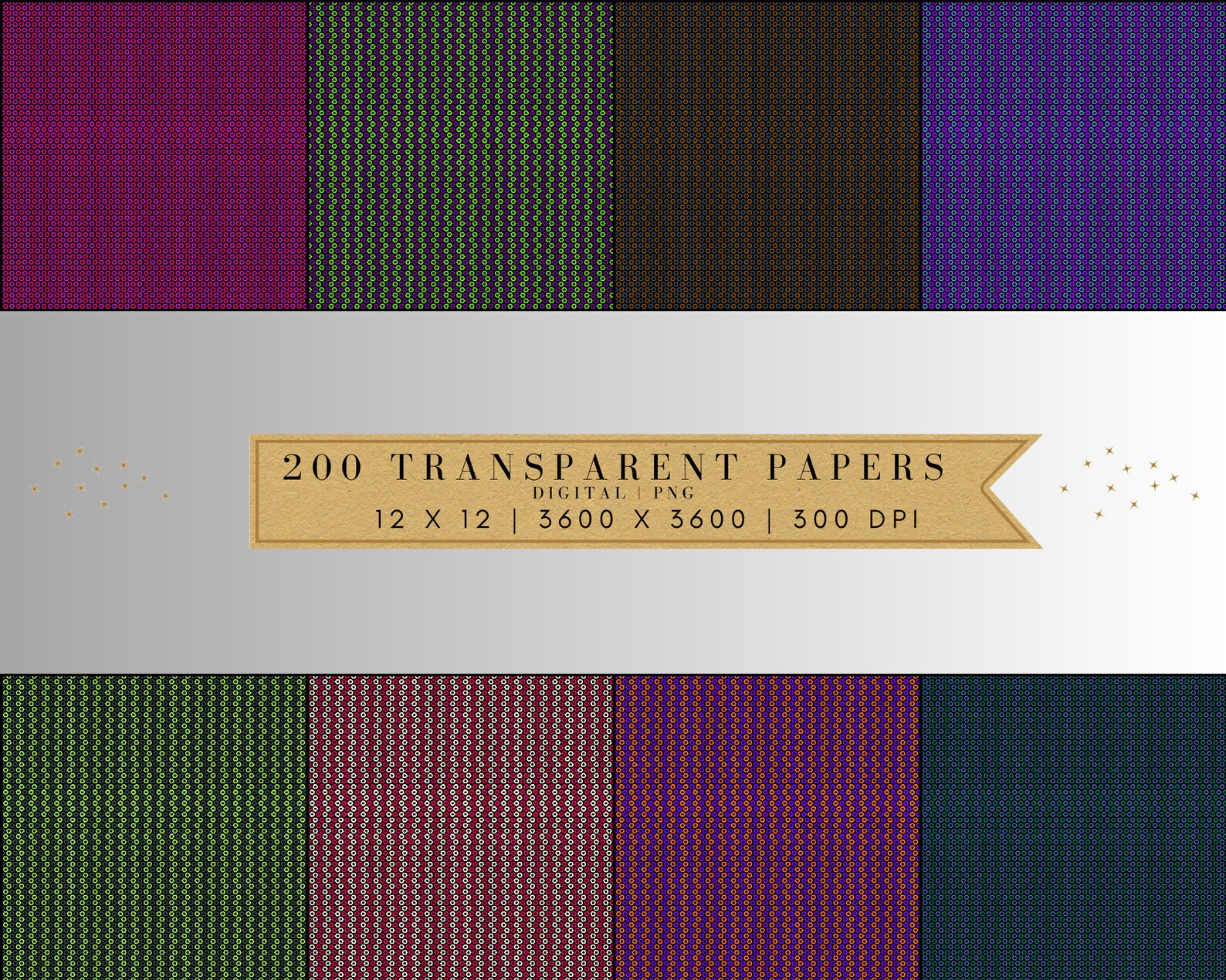 Transparent Digital Paper Pack | Hexagon Overlay | Seamless Design ...