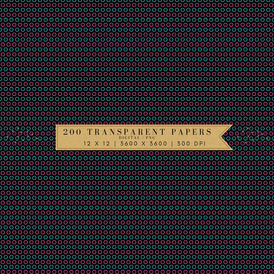Transparent Digital Paper Pack | Alternating Color Honeycomb Pattern ...