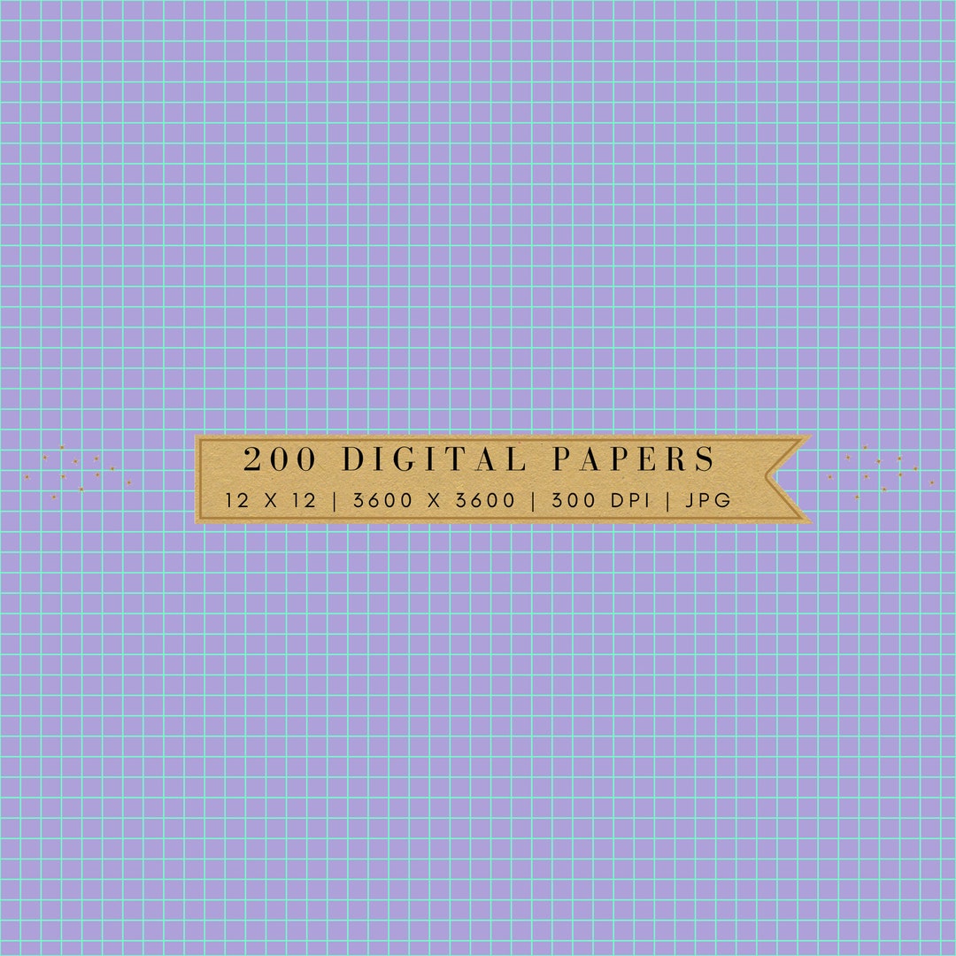 Digital Paper Pack | Lavender Grid Paper Squares | Commercial Use ...