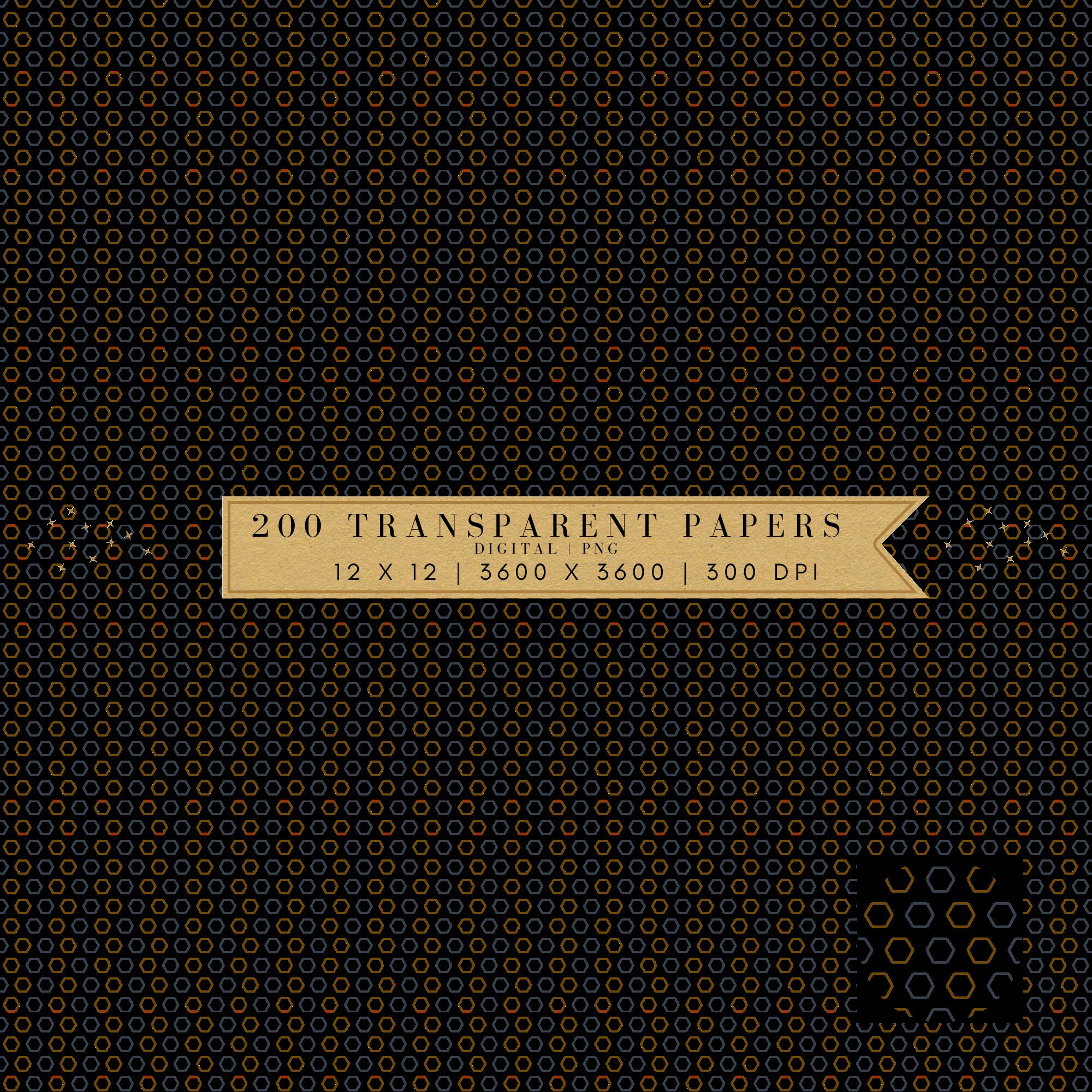 Transparent Digital Paper Pack | Hexagon Overlay | Seamless Design ...