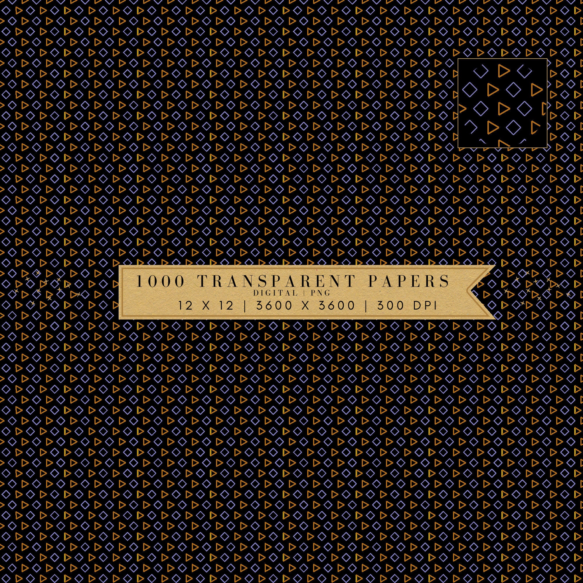 1000 Transparent Digital Papers | PNG Overlay | Triangles & Squares ...