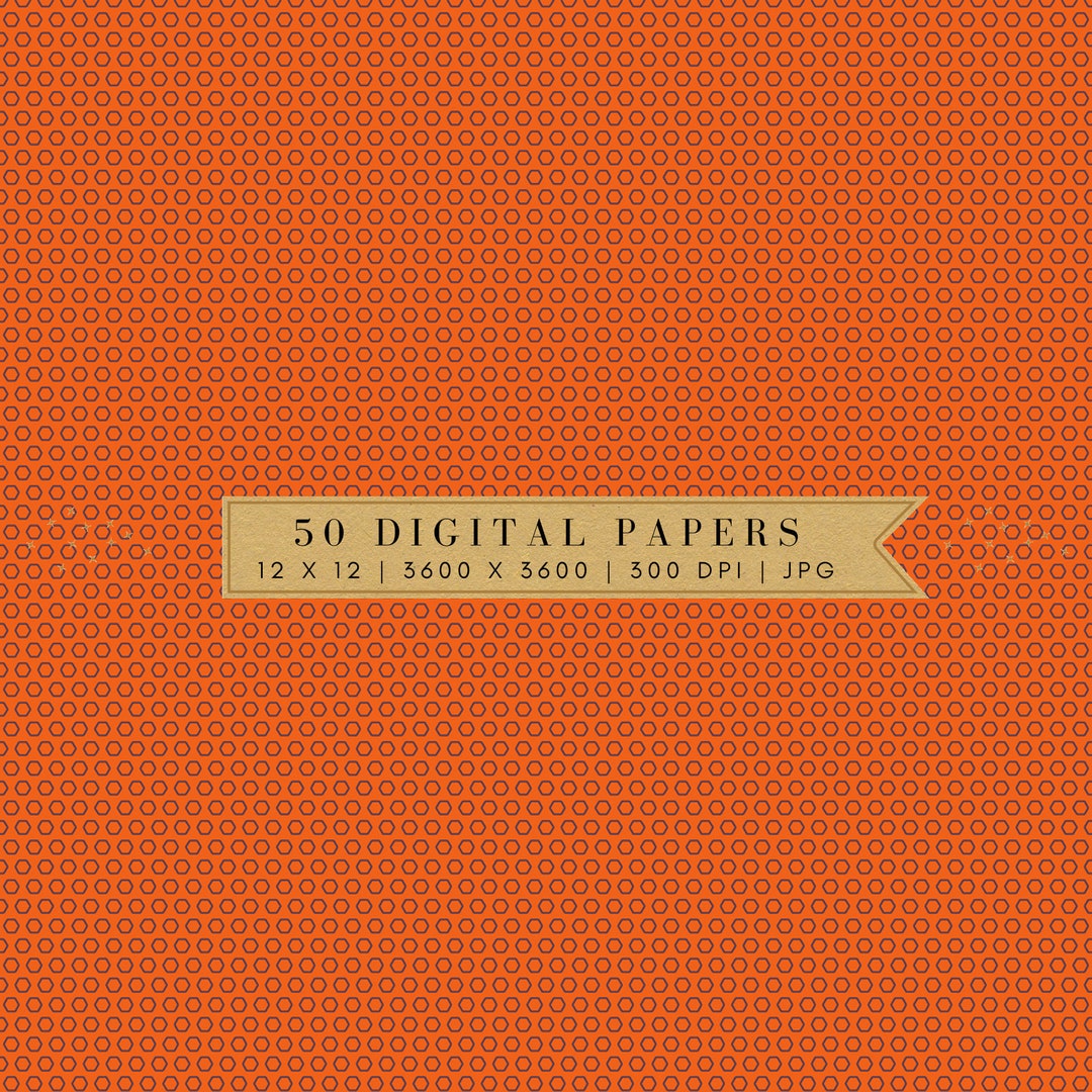Set of 50 Digital Papers | Dark Blue Hexagons | Grid Pattern | Seamless ...