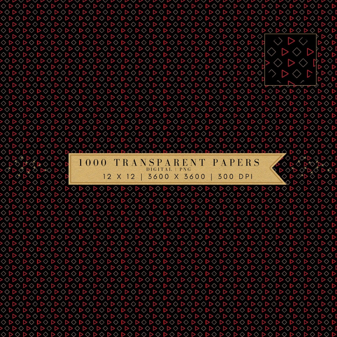 1000 Transparent Digital Papers | Triangles & Squares Pattern ...