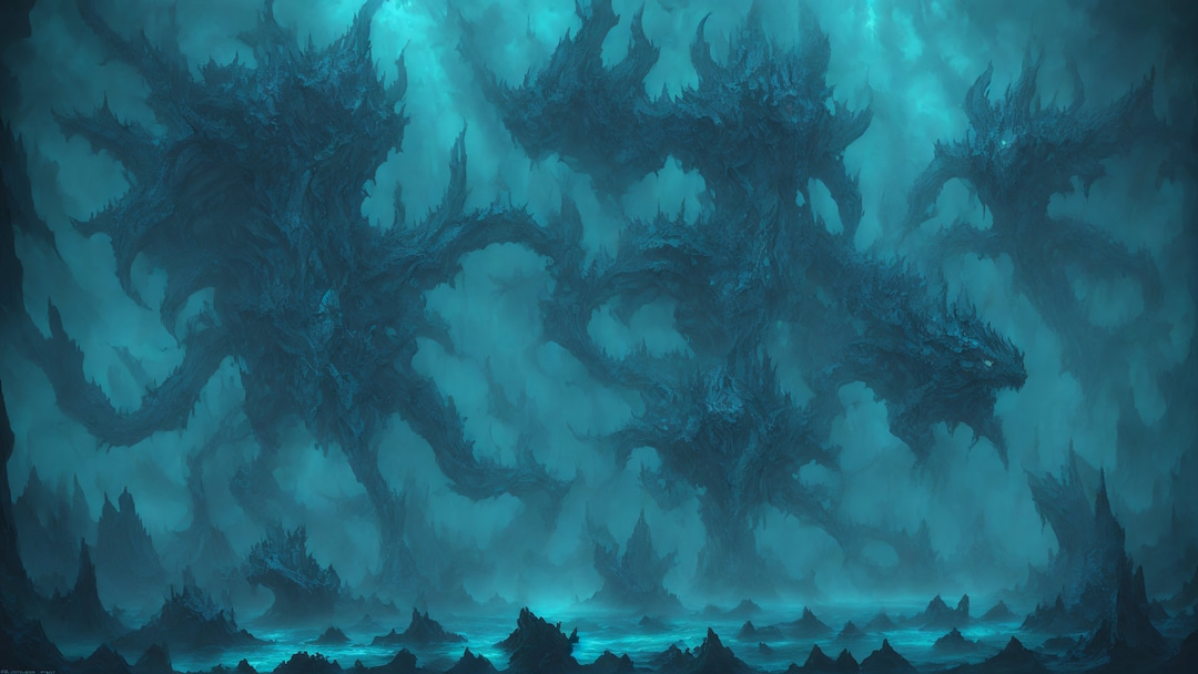 5 Oil Painting Abyss Ai-generated Images/wallpapers (Instant Download ...