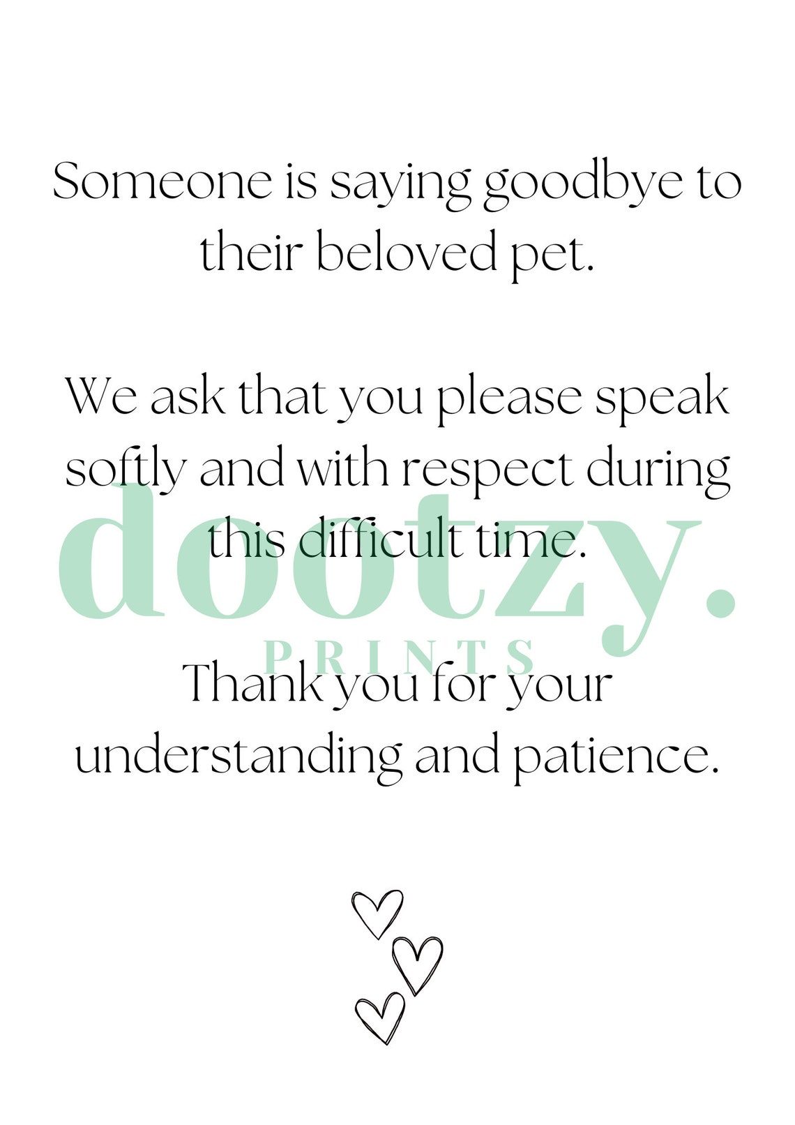 Veterinary Euthanasia Sign - A4 - Etsy