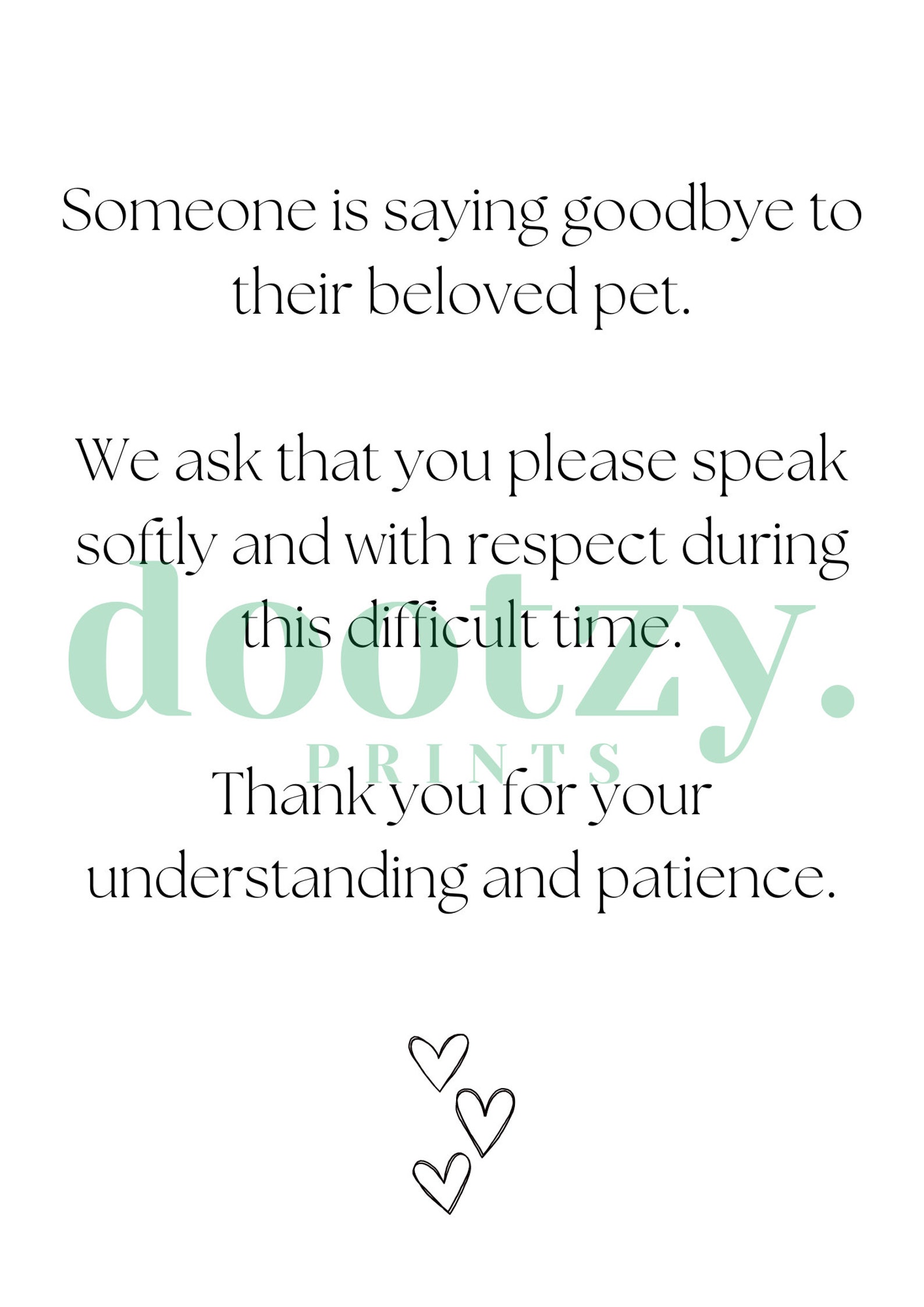 Veterinary Euthanasia Sign - A4 - Etsy