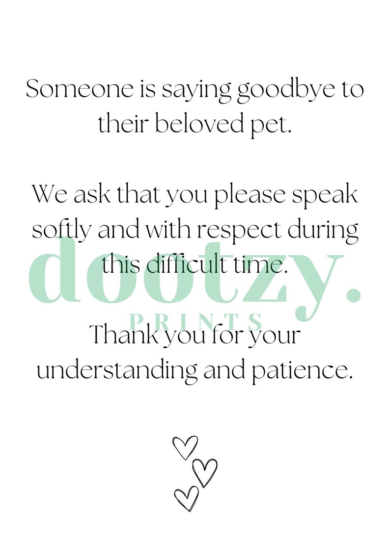 Veterinary Euthanasia Sign - A4 - Etsy