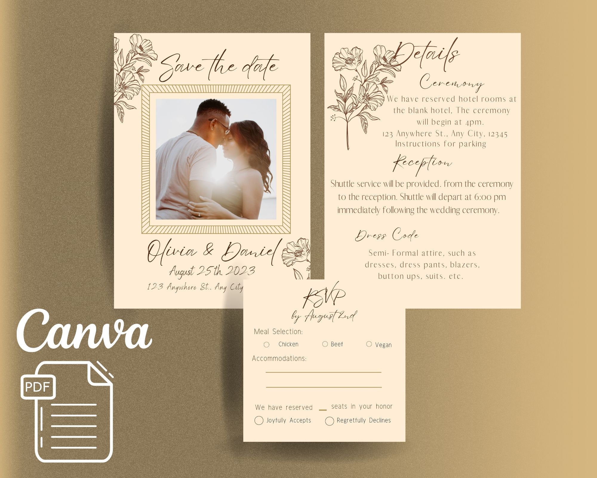 Editable Wedding Invitation Template - Etsy