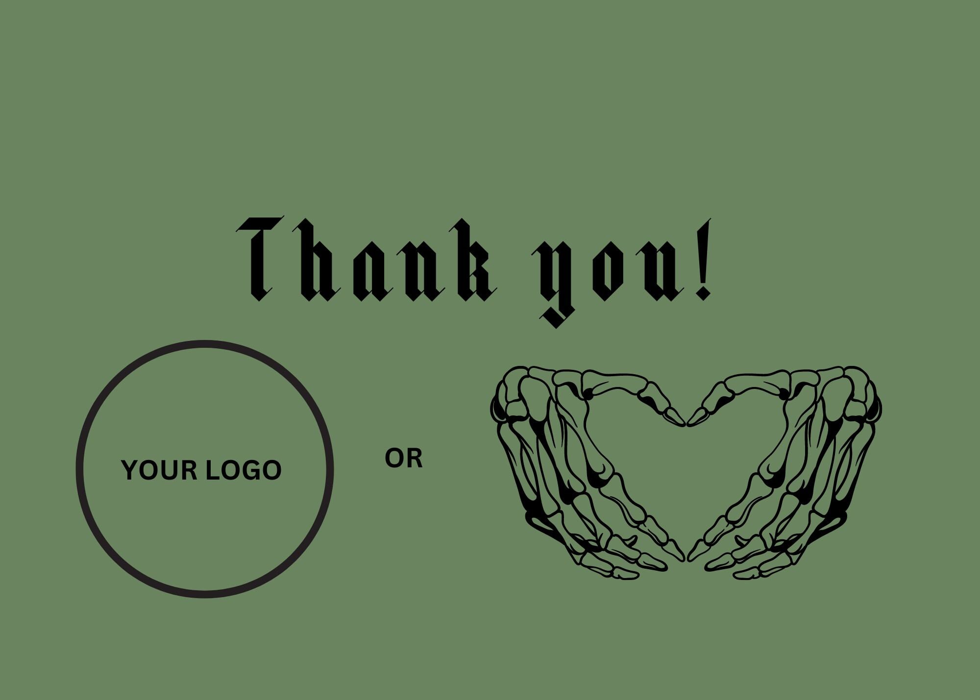 Gothic Style Thank You Card Editable as CANVA Template or PDF - Etsy