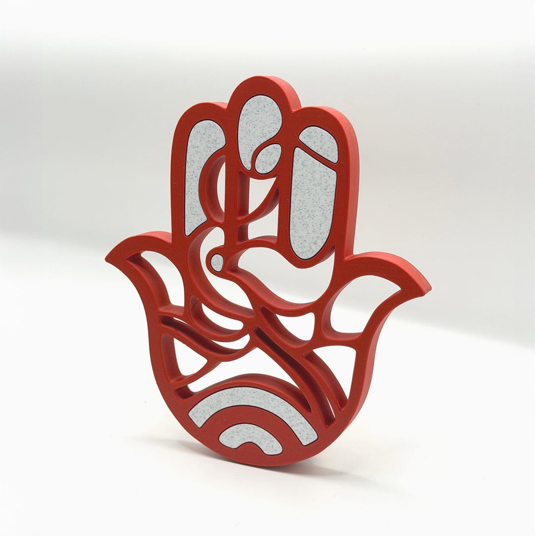 Modern Hamsa Shelf + Desk Art, Custom Designed Jewish Good Luck Symbol ...