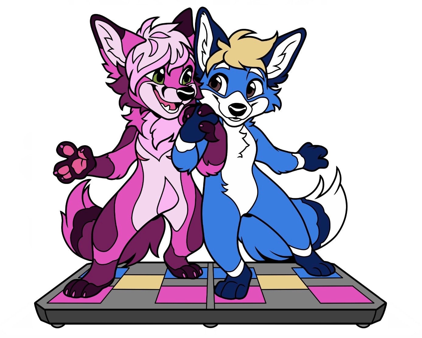 Fursona Pins #1470 Saffron & Lee Dancer Foxes - Etsy