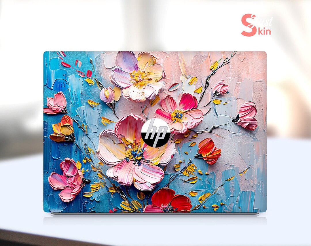 HP Computer Decal Custom Oil Painting Floral Design Gift Create Your ...