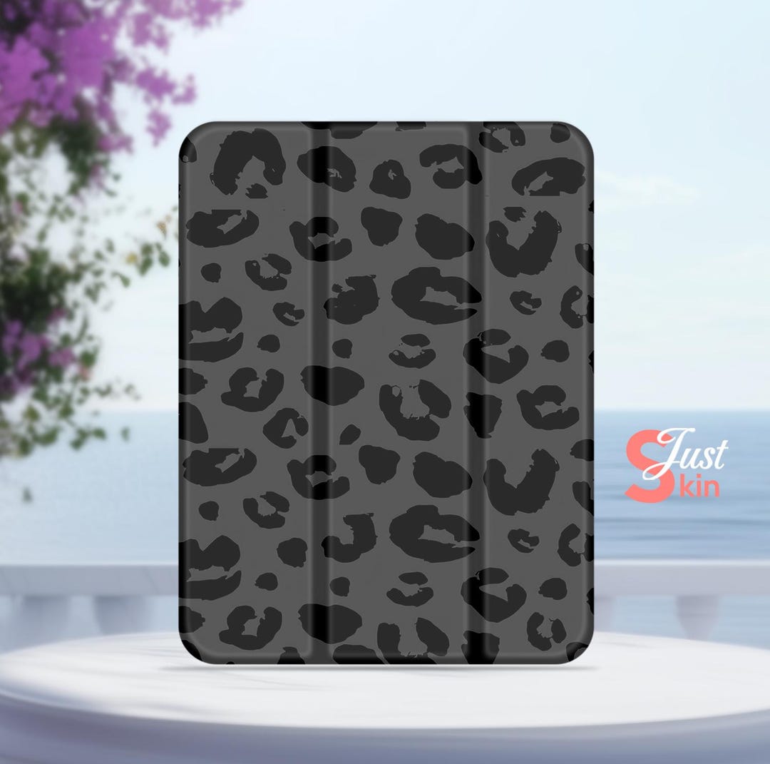 Black Leopard Print iPad Case Novelty iPad 2020 Cover Folding Case ...