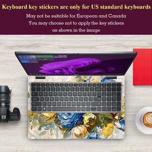 HP Laptop Sticker Custom Oil Painting Yellow Flower Pattern Vinyl Decal ...