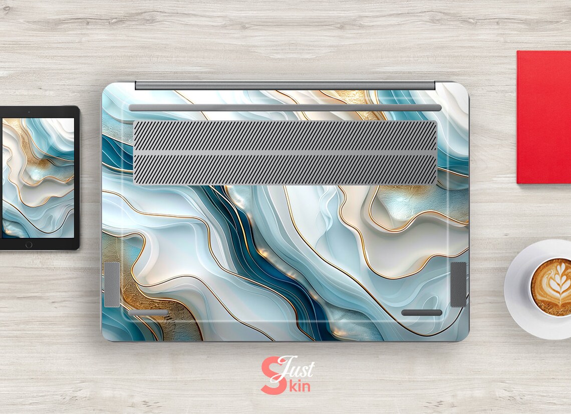 HP Laptop Decal Daughter Gifts Personalized Blue Ripple Design Vinyl ...