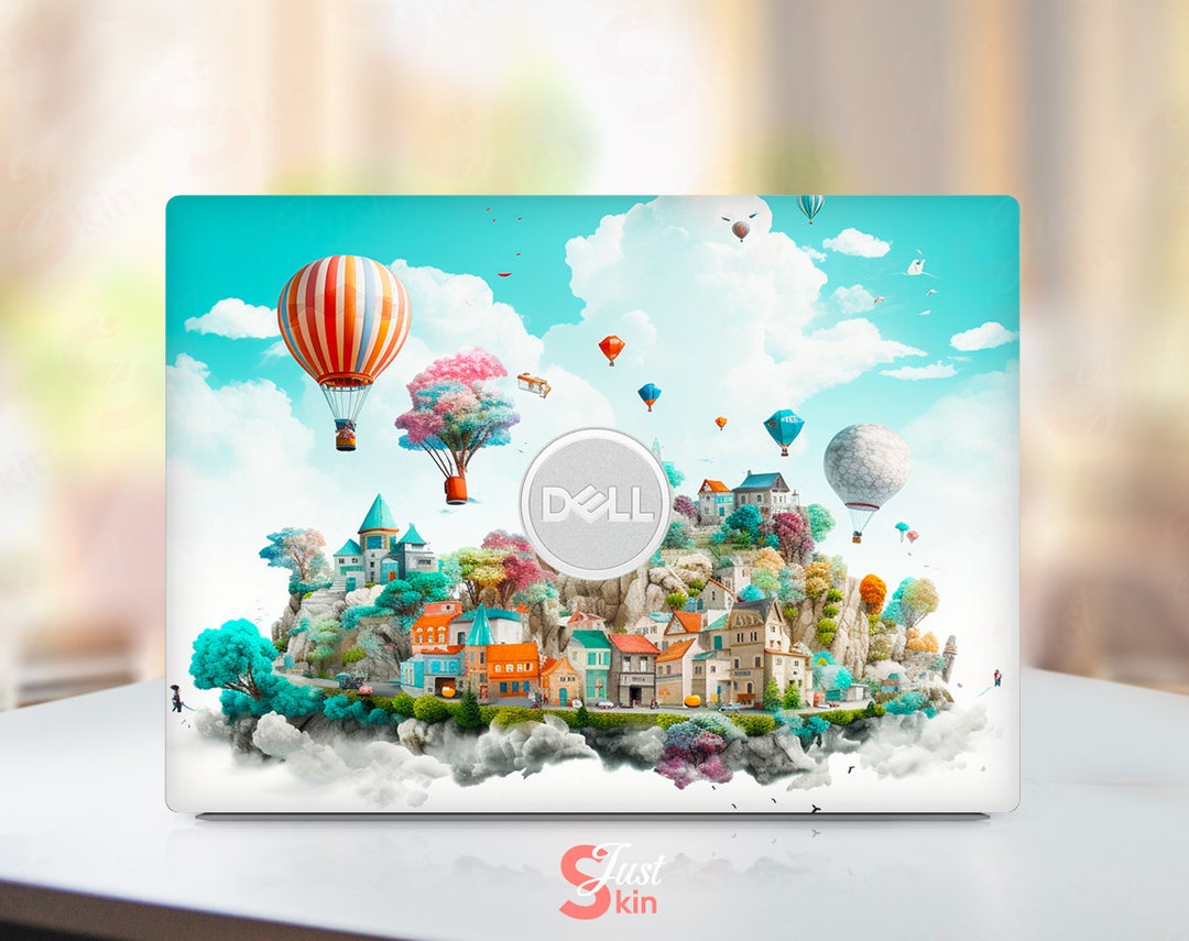 Dell Laptop Skin, Gaming Accessories Unique Gift Sky Hot Air Balloon ...