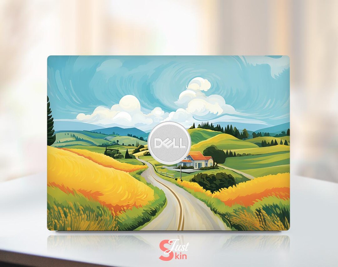 Dell Computer Sticker Personalized Field Design Custom Gift Full Cover ...