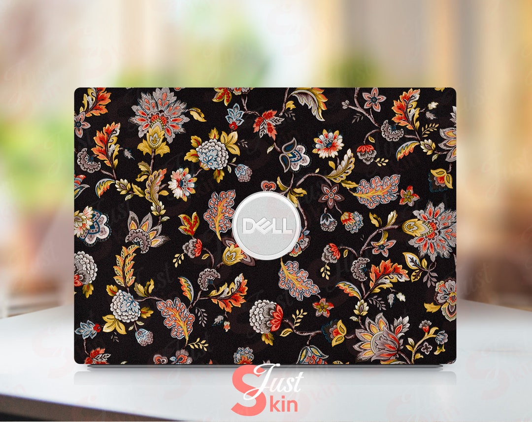 Dell Precisio Skin Customizable Pre-cut Black Floral Pattern Great Gift ...