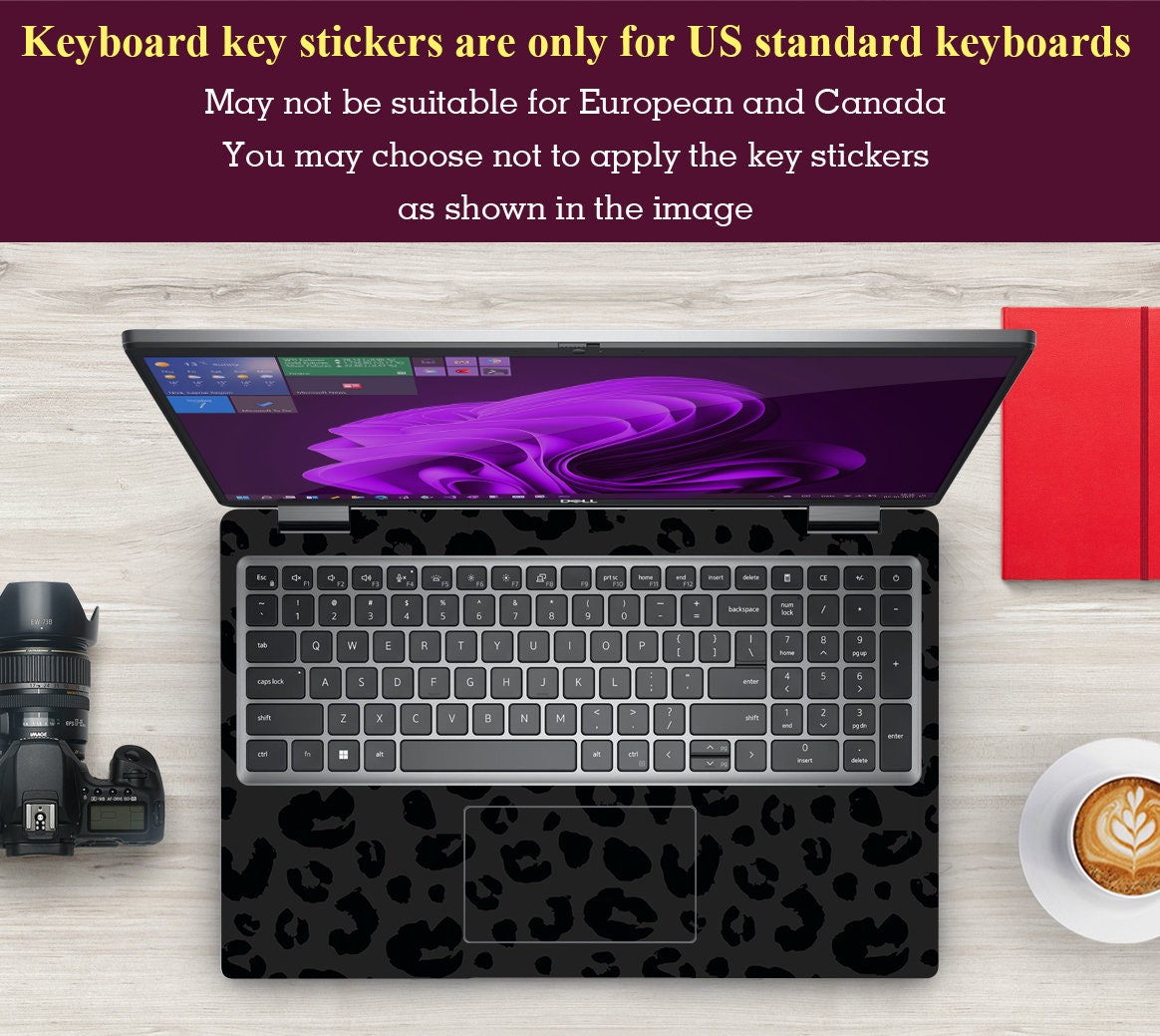 Laptop Stickers, Gray Leopard Print Pattern Ultra-thin Skin Scratch ...