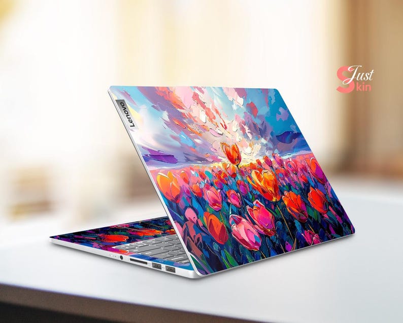 Lenovo Laptop Skin Colorful Oil Painting Flower Pattern Personalized ...