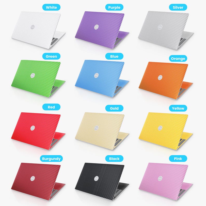 Colorful Carbon Fiber Dell Laptop Skin, Textured Vinyl Decal for Dell ...