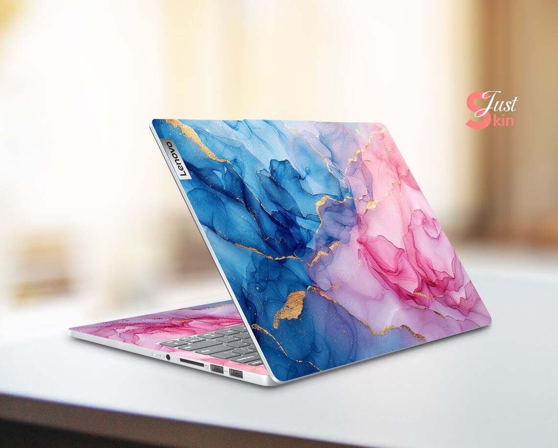 Lenovo Laptop Sticker, Personalized Custom Pink Blue Aesthetic Design ...