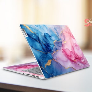 Lenovo Laptop Sticker, Personalized Custom Pink Blue Aesthetic Design ...