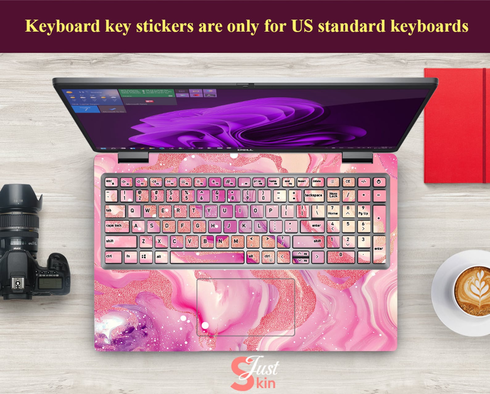 HP Laptop Skin Pink Pattern Design Unique Valentine's Day Gift Vinyl ...