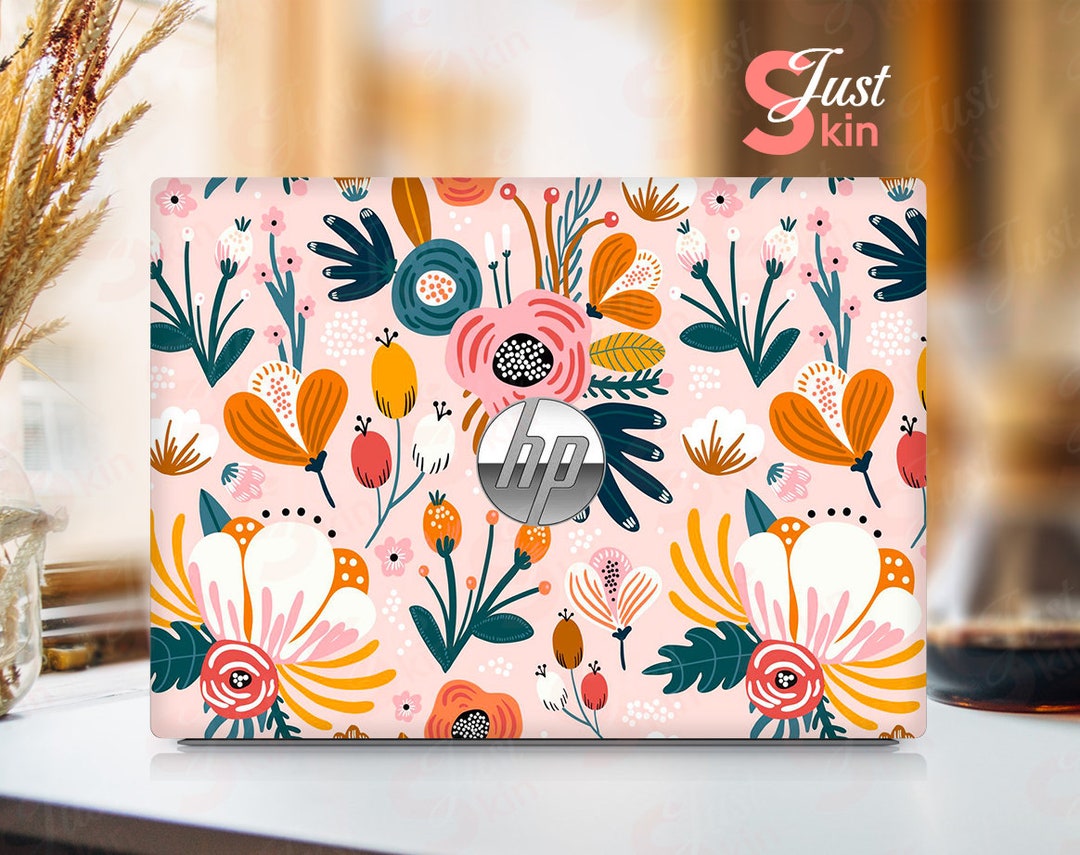 Hp Vinyl Name Sticker, Personalized Gift for Anniversary Pink Flower ...